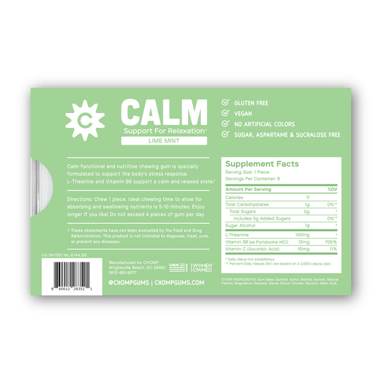 Calm Gum: Stress Relieving Chewing Gum - homp Gums – Chomp Gums