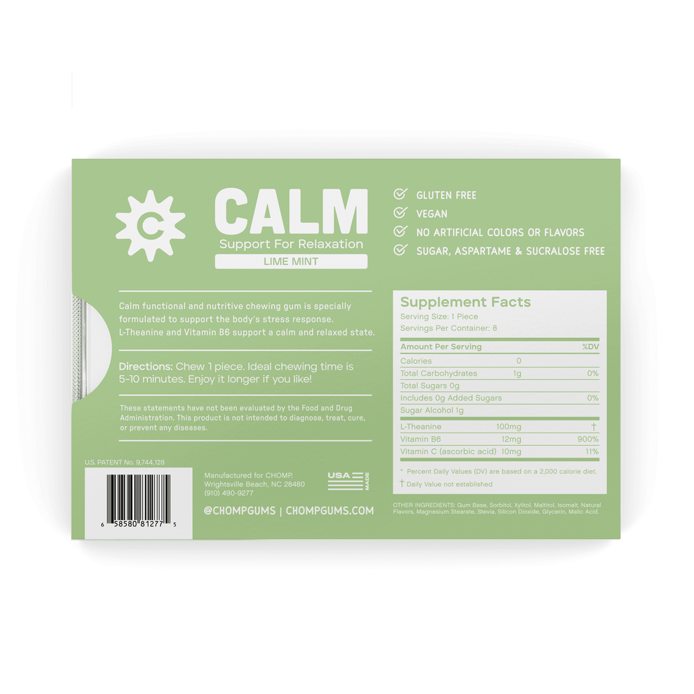 Calm Gum: Stress Relieving Chewing Gum - homp Gums – Chomp Gums