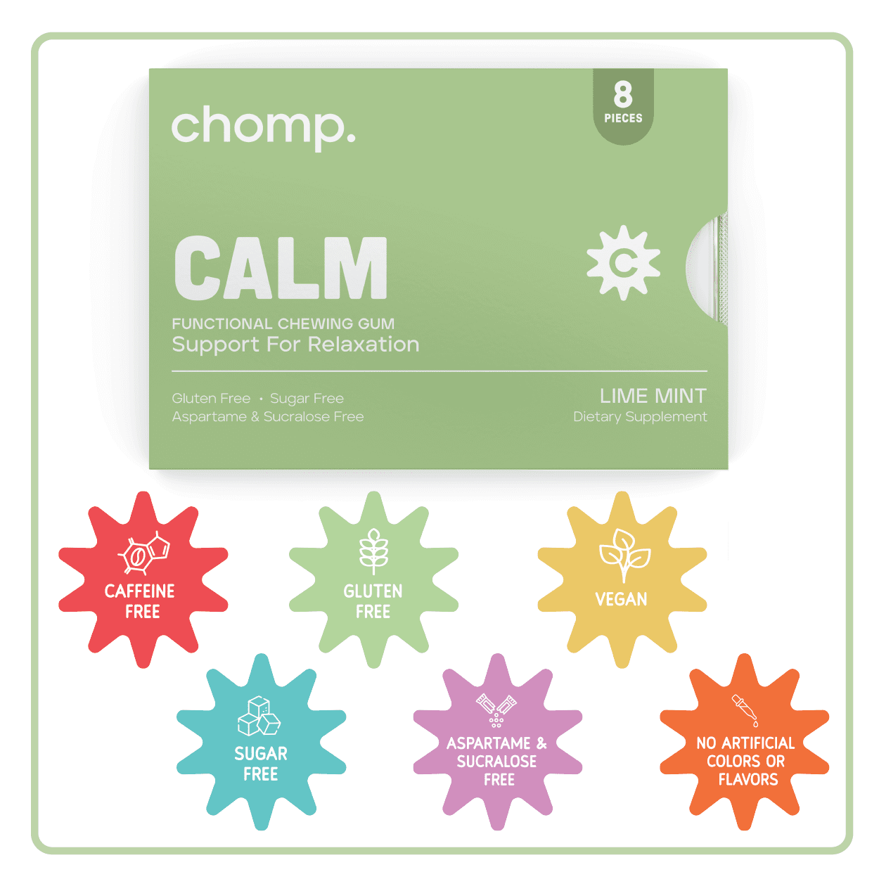 Calm Gum: Stress Relieving Chewing Gum - homp Gums – Chomp Gums
